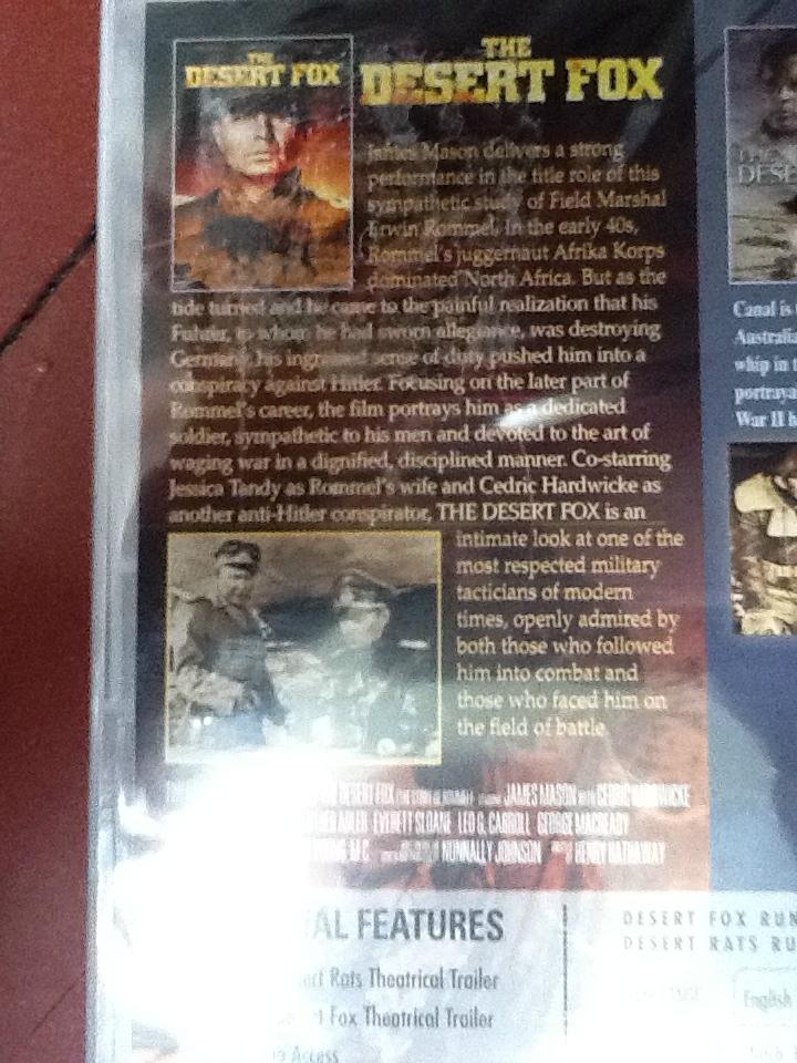 James Mason // Desert Fox / Desert Rats / Movie Review / Buy UK Dvd ...